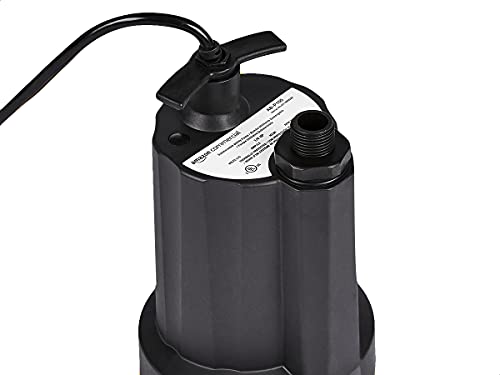 AmazonCommercial 1/4 HP Thermoplastic Submersible Utility Pump, 7.4"L x 6.6"W x 9"H, Black