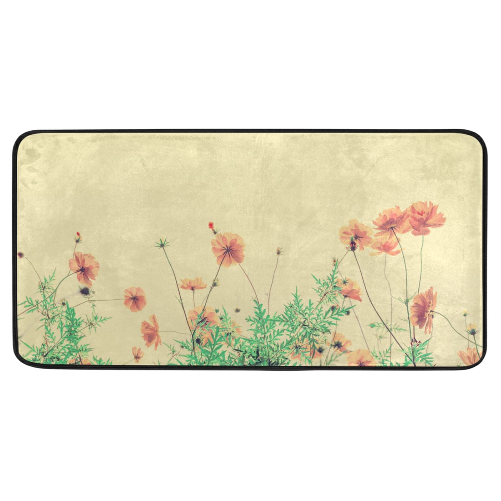 beeplus Flowers Kitchen Rugs Non-Slip Kitchen Mat for Floor, Cushioned Comfort Standing Mat Memory Foam Rug for Kitchen Decor & Accessories 39 x 20 inch