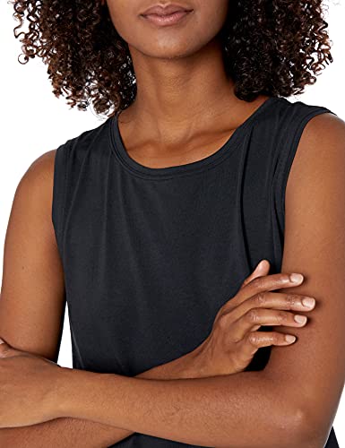 Amazon Essentials Women's Soft Cotton Standard-Fit Yoga Tank (Available in Plus Size) (Previously Core 10), Black, Medium