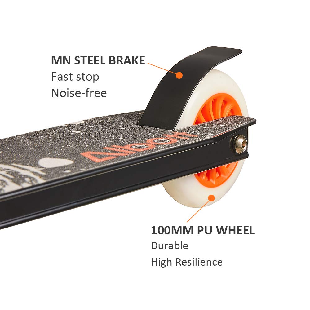 Albott Pro Scooters Stunt Scooter - Complete Trick Scooters Beginner Freestyle Sports Kick Scooter with Fixed Bar Scooter for 8 Years and Up,Teens,Adults (Orange)