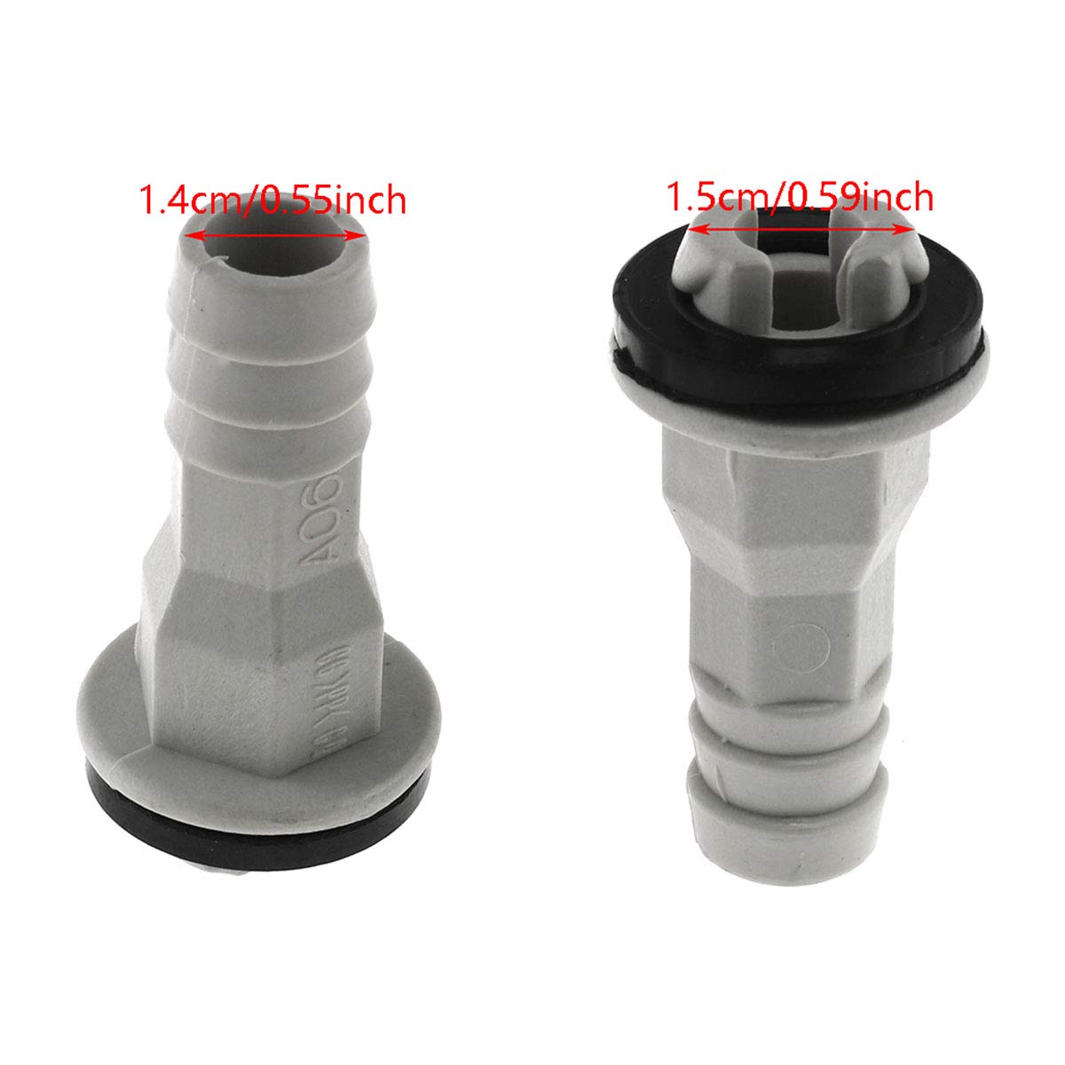 DGZZI Drain Straight Connector 2PCS 3/5 Inch 15mm AC Drain Hose Connector Straight Fitting with Rubber Ring for Window Air Conditioner and Mini Split Units