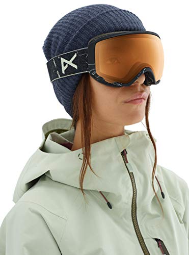 Anon Women's WM1 Goggle with Spare Lens, Topo Black Frame Sonar Night Lens; Spare Lens: Sonar Green