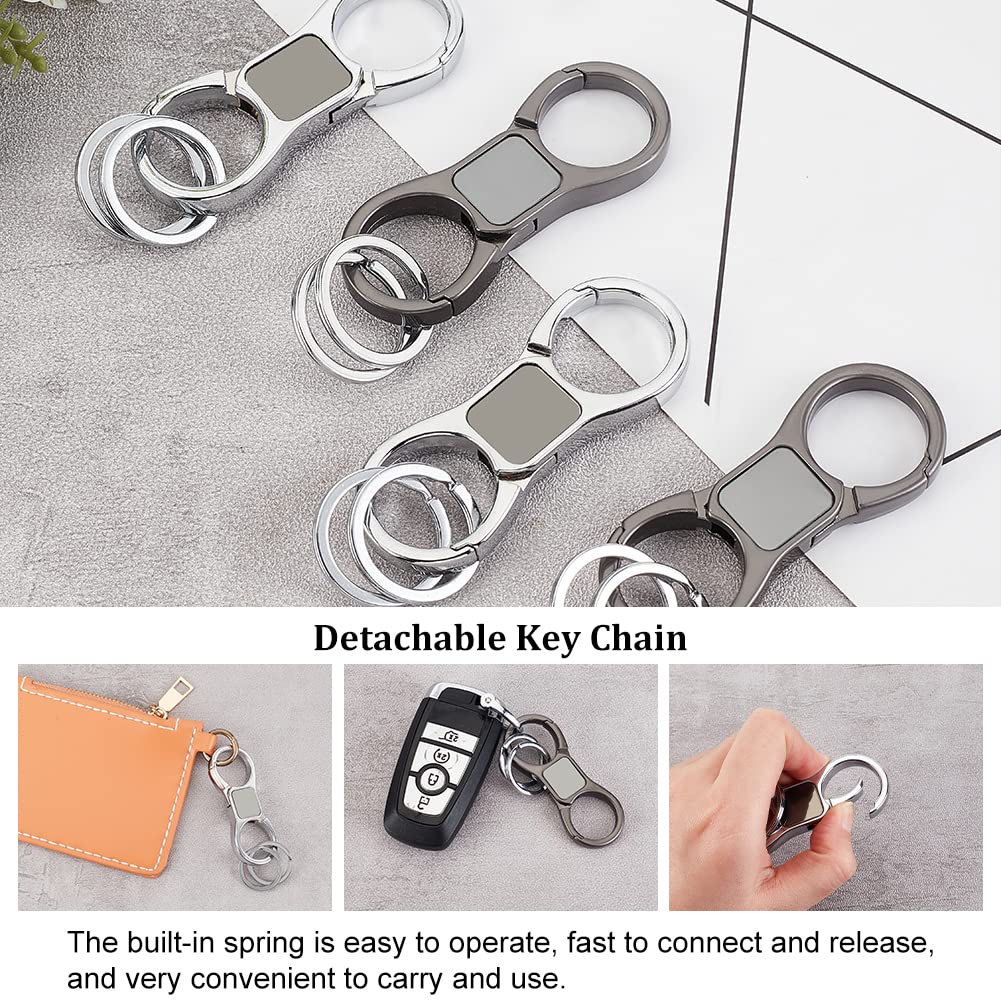 arricraft 4 Pcs Metal Alloy Keychain, Carabiner Clip Keyring with Quick-release Spring Snap Clip Key Chain Keyfob Key Holder With Hook for Car Keys