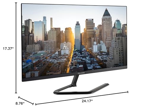 EKLEER 27 inch Ultra Thin Bezel Computer Monitor, FHD 1080p, IPS Display, HDMI, USB Type-C, 2 x USB A Hub, 75hz, Fast Charging & Mirroring Compatible with iPhone 15 Plus Pro Max/MacBook Air Pro