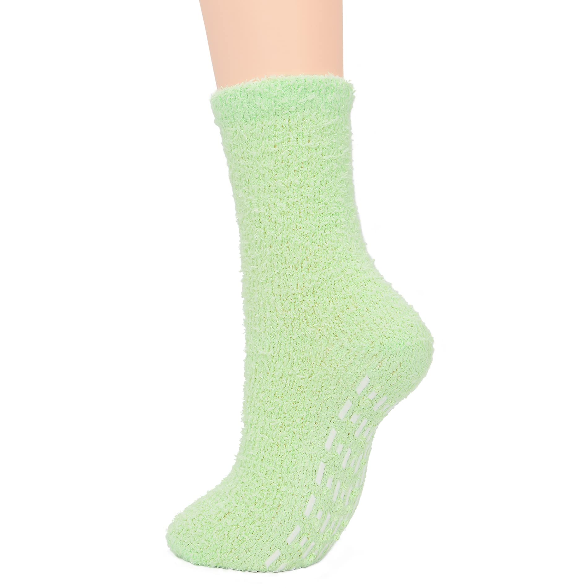 American Trends Fuzzy Socks for Women Non Slip Cozy Socks Athletic Plush Soft Grip Socks Yoga Warm Comfy Socks 5 Pack Candy Color One Size