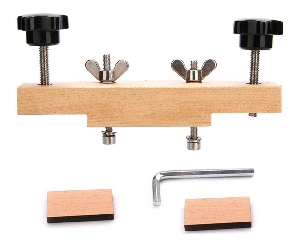 Jiayouy Luthier Tools Solid Maple Guitar Bridge Clamp with Cork Gasket L-Wrench for Classical/Acoustic Guitar Accessory