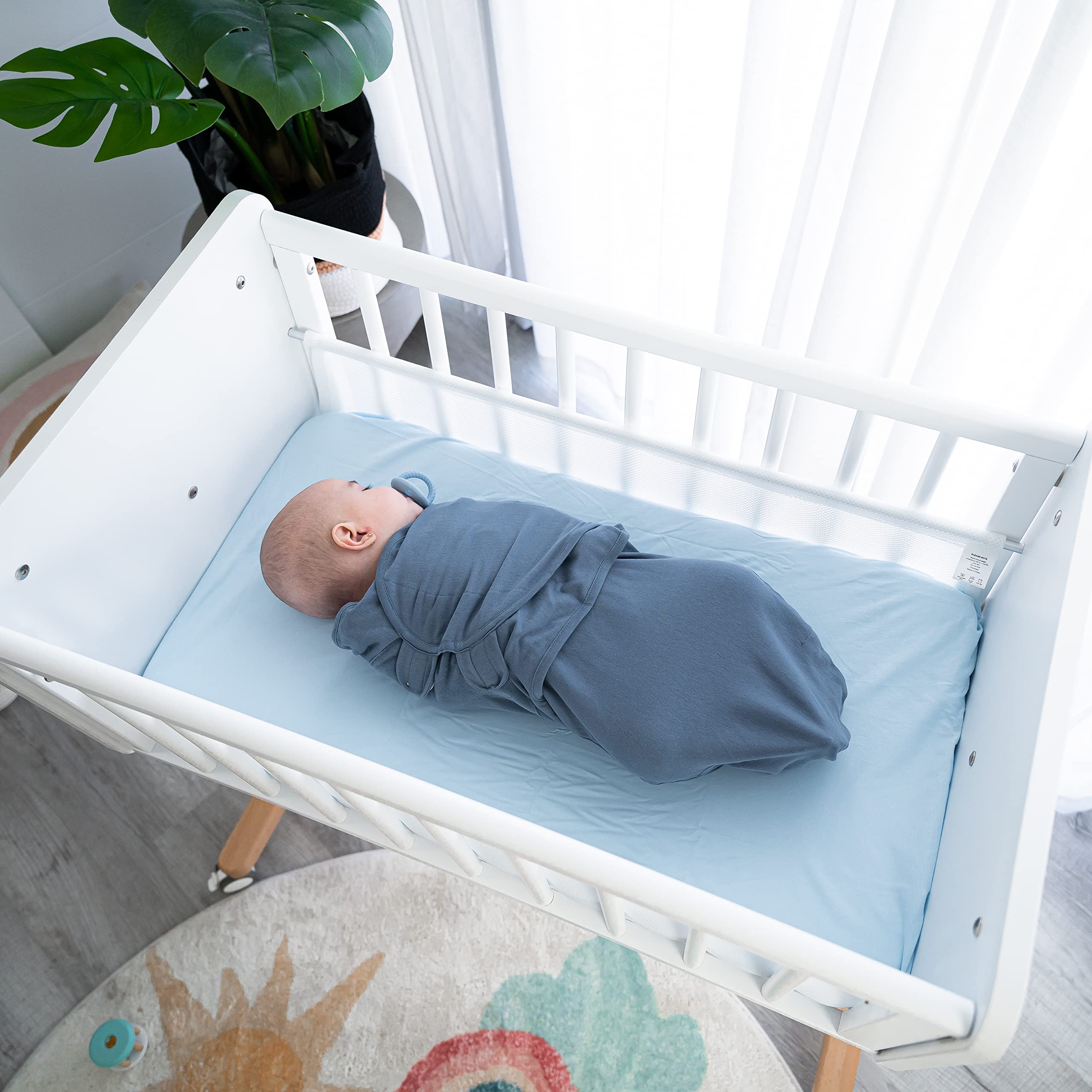 Baby Playpen & Baby Gate and Swaddle Blanket Baby Girl Boy Easy Adjustable 3 Pack Bundled by Comfy Cubs