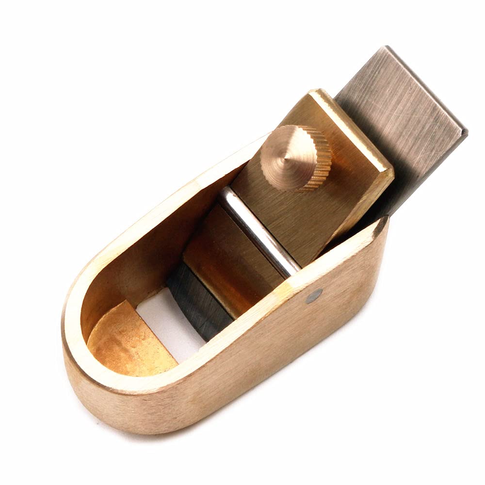 Jiayouy Violin Thumb Planer 16 mm Blade Width Brass Luthier Tool for DIY Violin Viola Violoncello Wooden Instrument Gold
