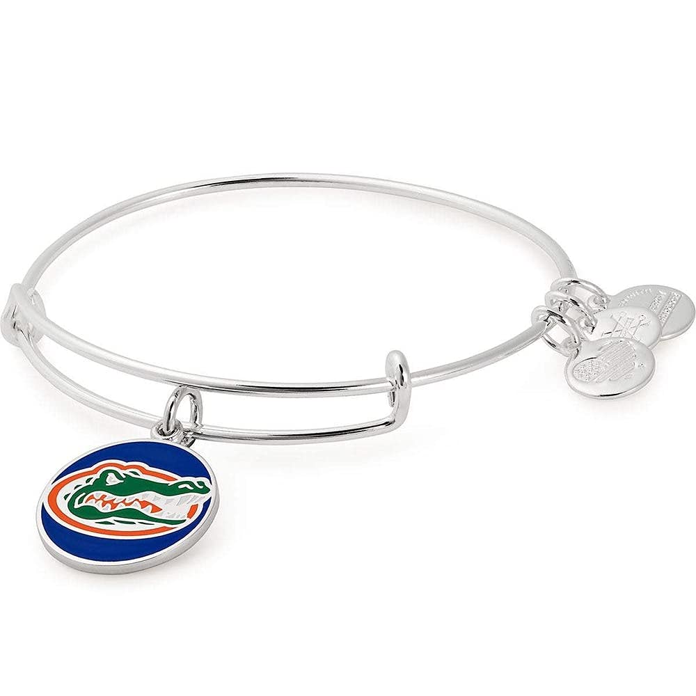 Alex and Ani Collaborations Expandable Bangle for Women, University of Florida Logo Charm, Shiny Silver Finish, 2 to 3.5 in