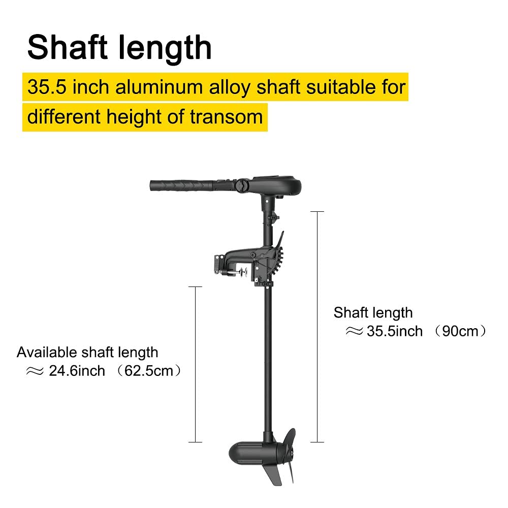 AQUOS Haswing 12V 20LBS 23.6inch Bow Mount Trolling Motor for PF Series Small Pontoon Boat, Inflatable Pontoon Boat, Kayaks, Small Dinghies Rafts Saltwater and Freshwater Use
