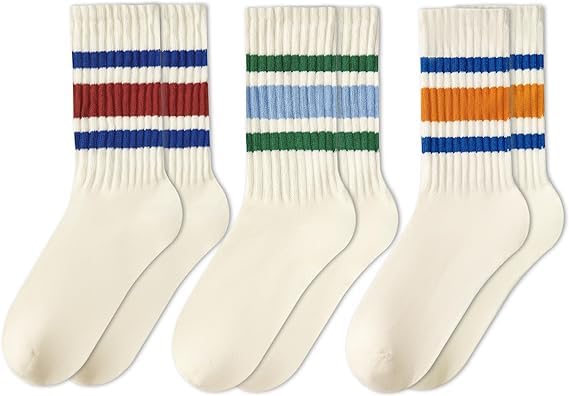 American Trends Athletic Sports High Crew Socks for Men Women Marijuana Weed Leaf Cotton Sock White Black 4 Pack One Size