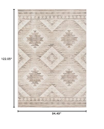 BoutiqueRugs Smoketown Traditional Area Rug - Tan, Black, White - 7'10" x 10'2"