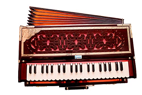 Non Scale Changer Harmonium LYDNSC-1 Concert Folding Auto Push Mohonlal Delux Double Reed 9Stopper 3 1/2 Octaves Burma Teak Wood Brass Work 7 Part Blow With Padding Bag buy only from LYDIAN