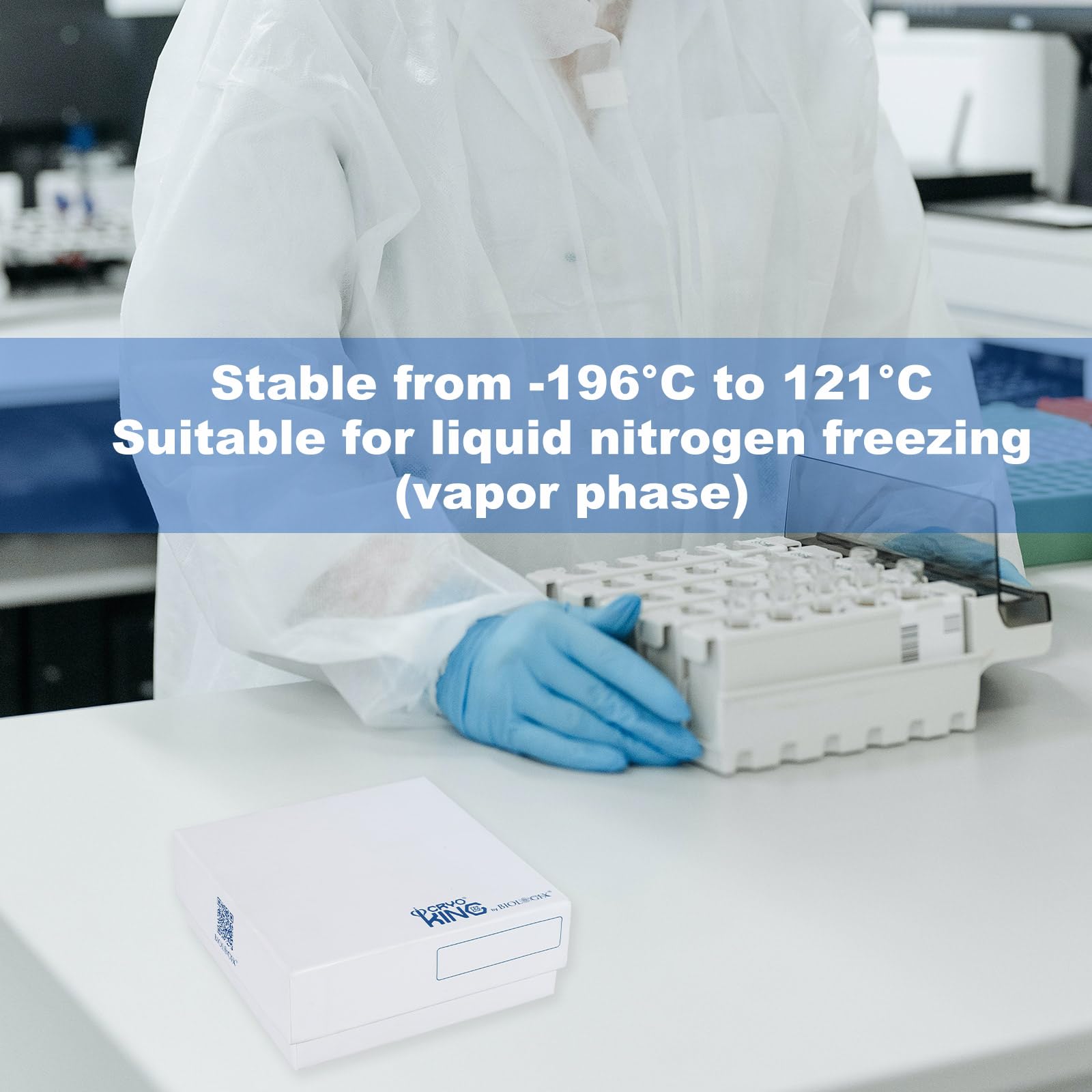 CryoKing 2 Inch Height 100-well Lab Freezer Boxes Superior Cardboard Vial Storage Boxes, White, Case of 100