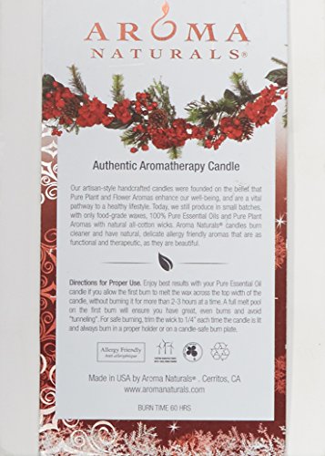 Aroma Naturals Holiday Orange, Clove and Cinnamon Essential Oil Scented Pillar Candle, Warm Spice, 3 inch x 3.5 inch