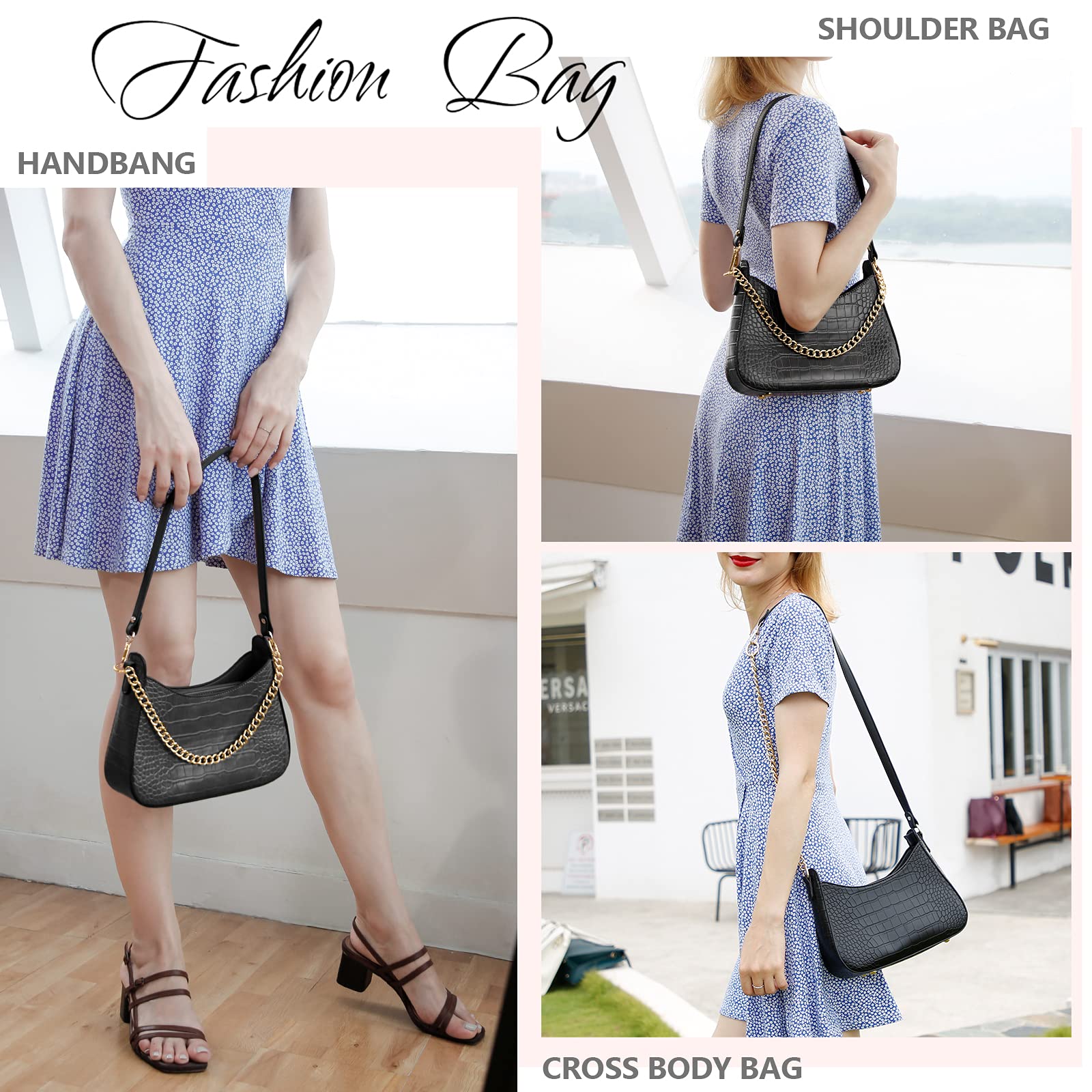 NUBILY Shoulder Bag for Women Trendy Mini Purse Small Handbag with Zipper Closure Tiny Clutch Purses