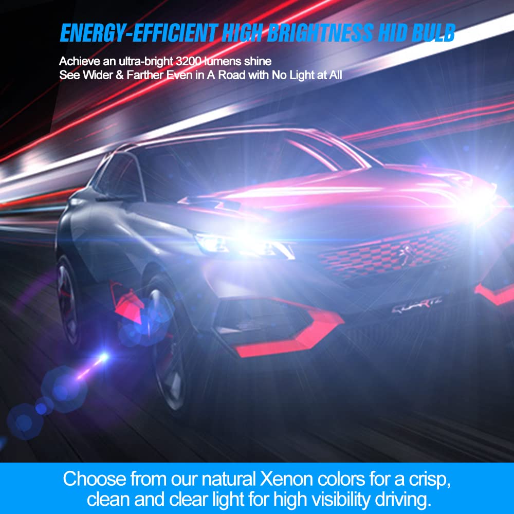 au-kee D3S Xenon HID Headlights Bulb 35W Cool White 6000K 66340 42403 42302 Replacement Bulb