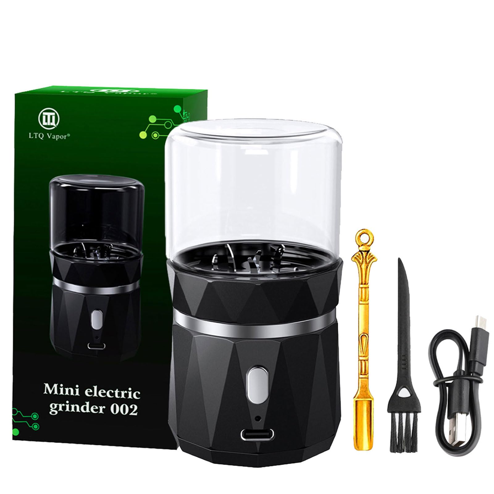 Electric Spice and Herb Grinder, Dry Herb Mini Electric Grinder Compact Herb Grinder with 1.7oz/50ml Herb Jar and Mini Spoon