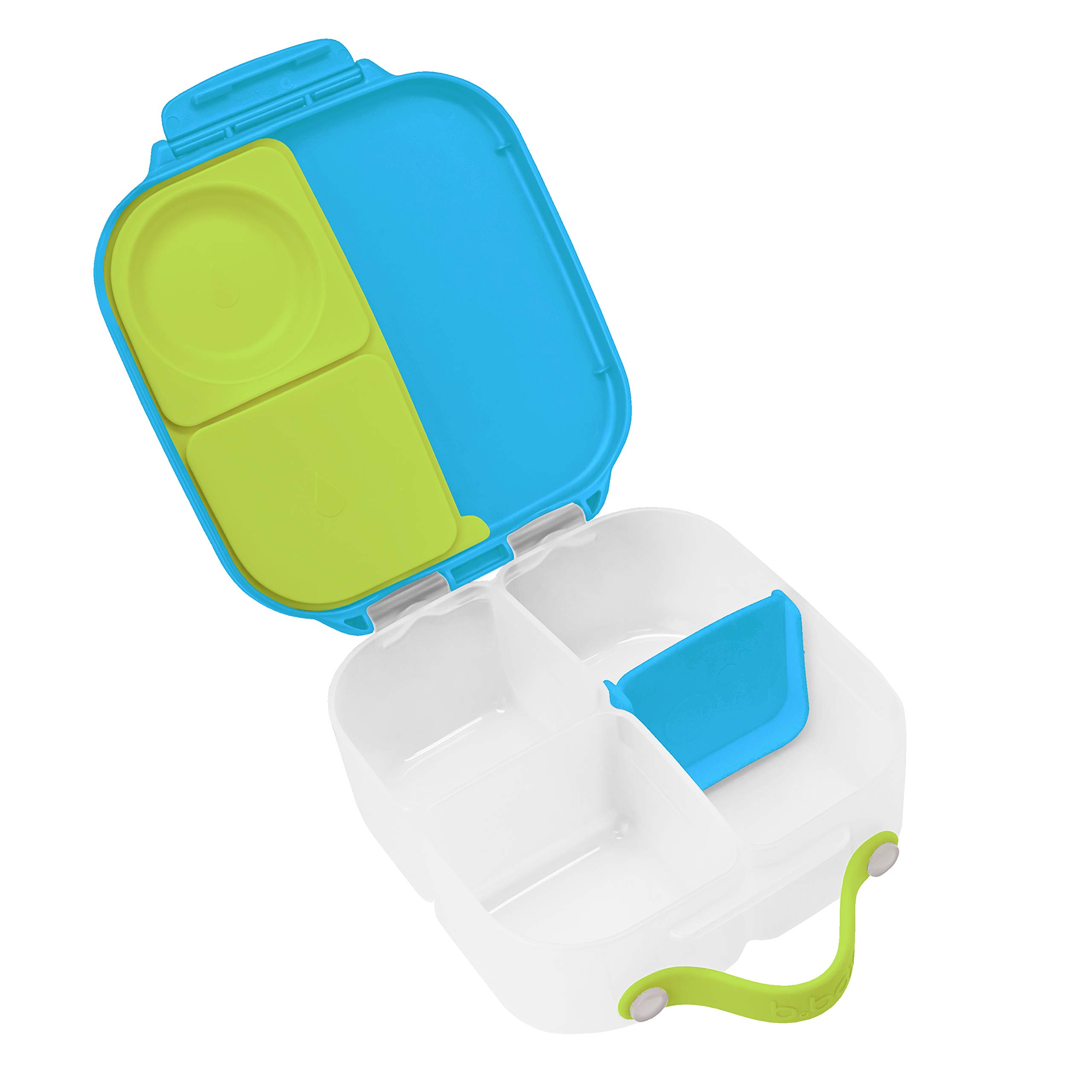 b.box Mini Lunch Box for Kids: Lightweight Bento Box, Lunch Snack Container with 2 Leak Proof Compartments. Ages 3+ School Supplies, BPA Free (Ocean Breeze, 4¼ cup capacity)