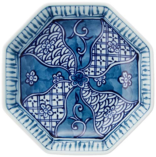 Arita Ware Plate, Plate, Twisted Crest Berry Set (1 Platter, Approx. 9.4 x 9.1 x 2.0 inches (24 x 23 x 5 cm), 5 Plate Plates, Approx. 5.5 x 1.2 inches (14 x 3 cm)