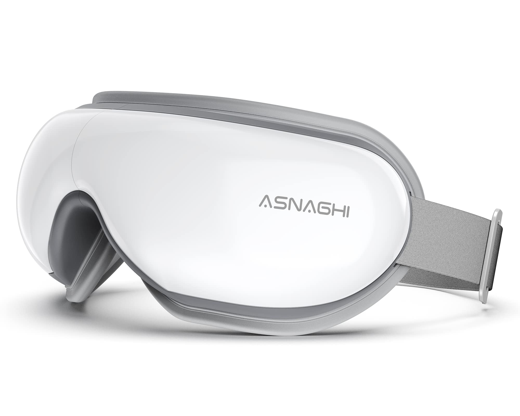 Asnaghi Heated Eye Massager, Mother's Day Gift Birthday Gift Bluetooth Music Heated Eye Mask Massager for Migraines (White)