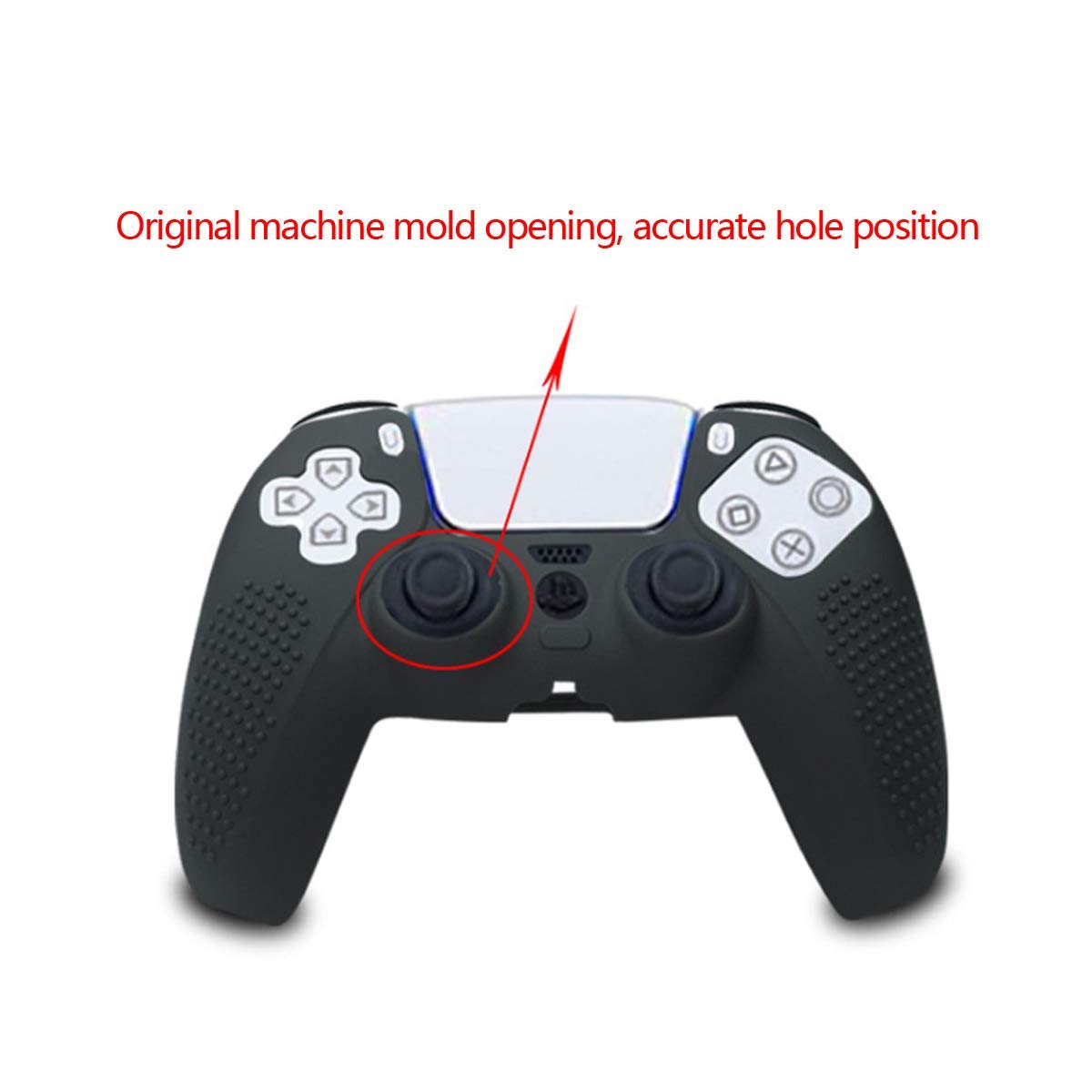 Anti-Slip Grip Skin Silicone Case Cover for PS5 Gamepad, Skin-Friendly Soft Protection Case Cover for PS5 Controller,Dustproof Durable Controller Grip Protector Ant (Black)