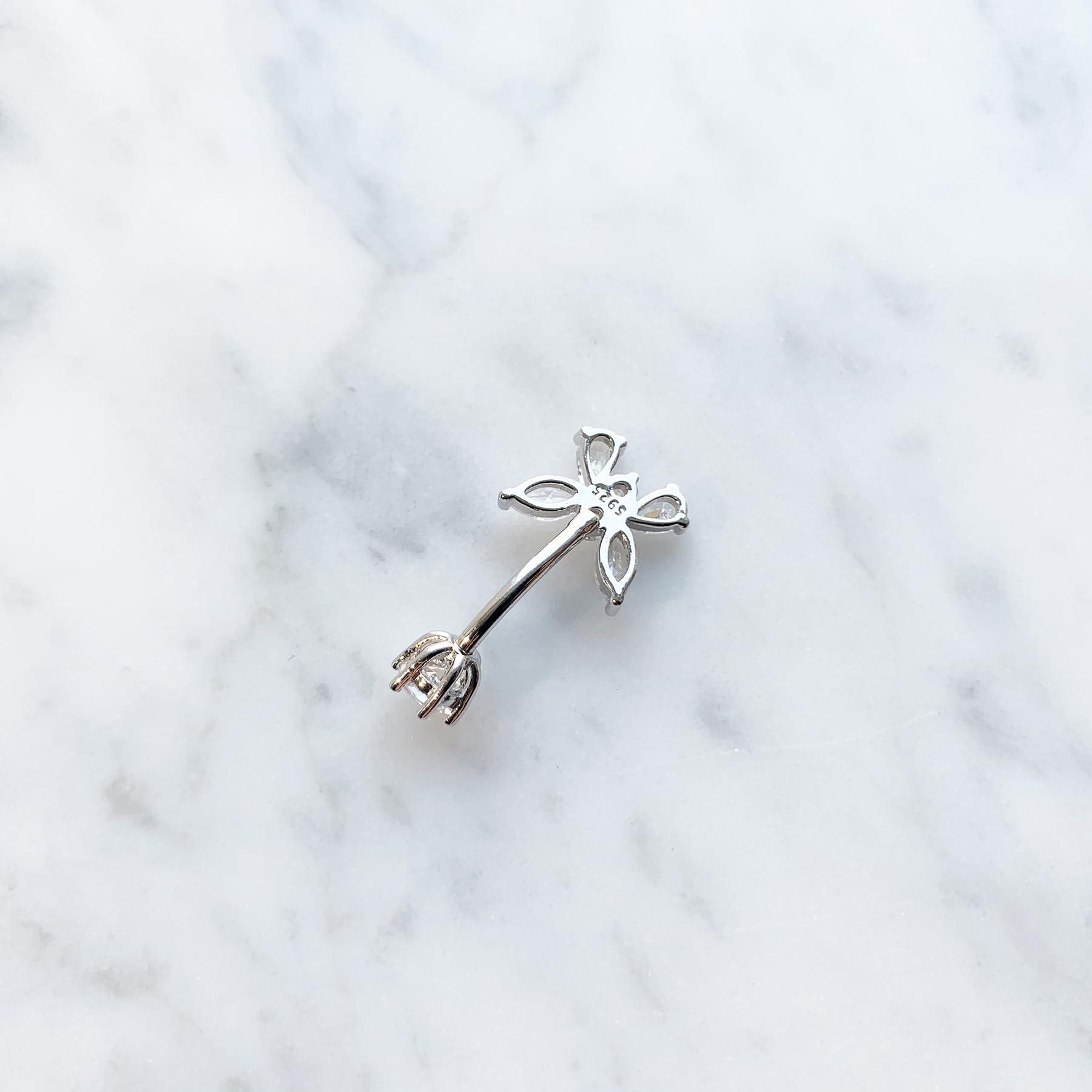 Arardo Sterling Silver Belly Button Rings,Real 925 Sterling Silver,14G,Sterling Silver Navel Piercing Rings, Teardrop SS4