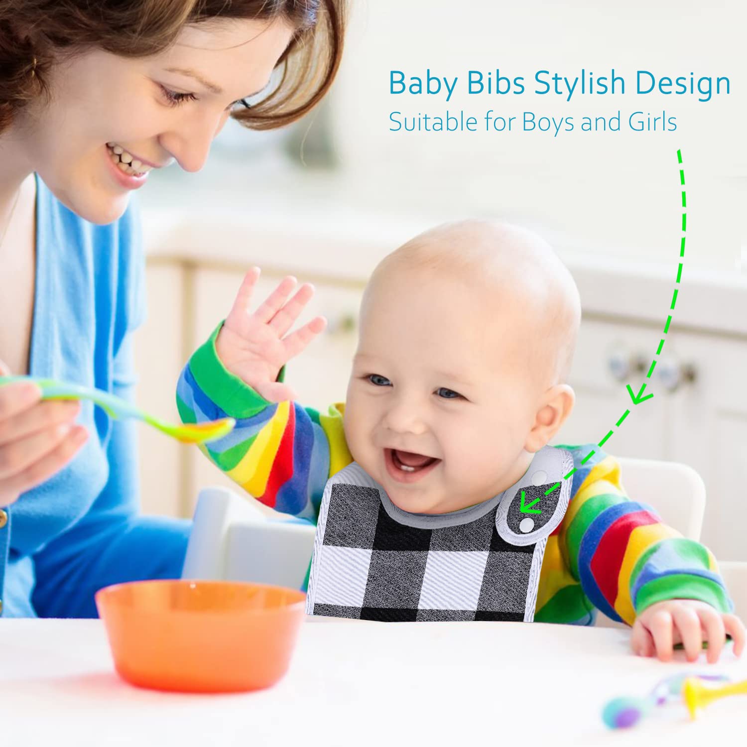 Burp Cloths & Baby Bibs Set 2-in-1 Cotton Super Absorbent and Soft Baby Spit Up Burping Rags for Boys and Girls