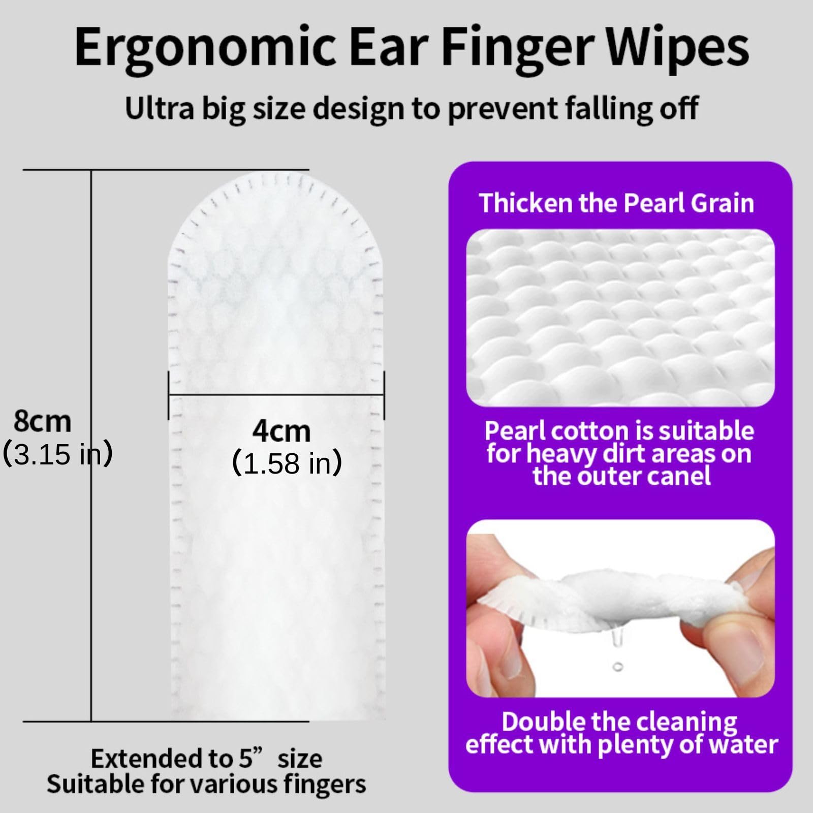 Dog Ear Cleaner Finger Wipes,Premium Ear Finger Wipes for Dogs Cats 50 Pcs Reduce Earwax Buildup Sooths Deodorizes Relieve Ear Itching Inflammation, Fresh Coconut Scent, Natural Ingredients (50 Pcs)