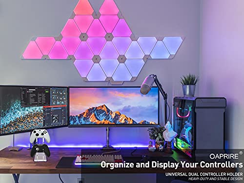 OAPRIRE Dual Controller Holder Gaming Accessories, Suitable for Almost All Controllers, Controller Stand for Xbox ONE PS4 PS5 STEAM PC (Crystal Clear)