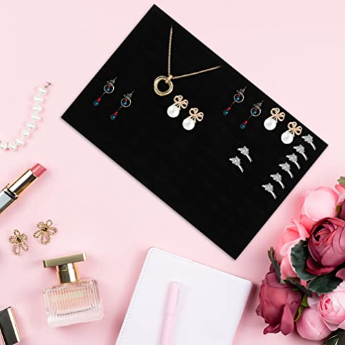 ARTIBETTER Jewelry Storage Insert - Foam Jewelry Inserts (3pcs) - Black Velvet Ring & Earring Display Pad for Jewelry Storage Box