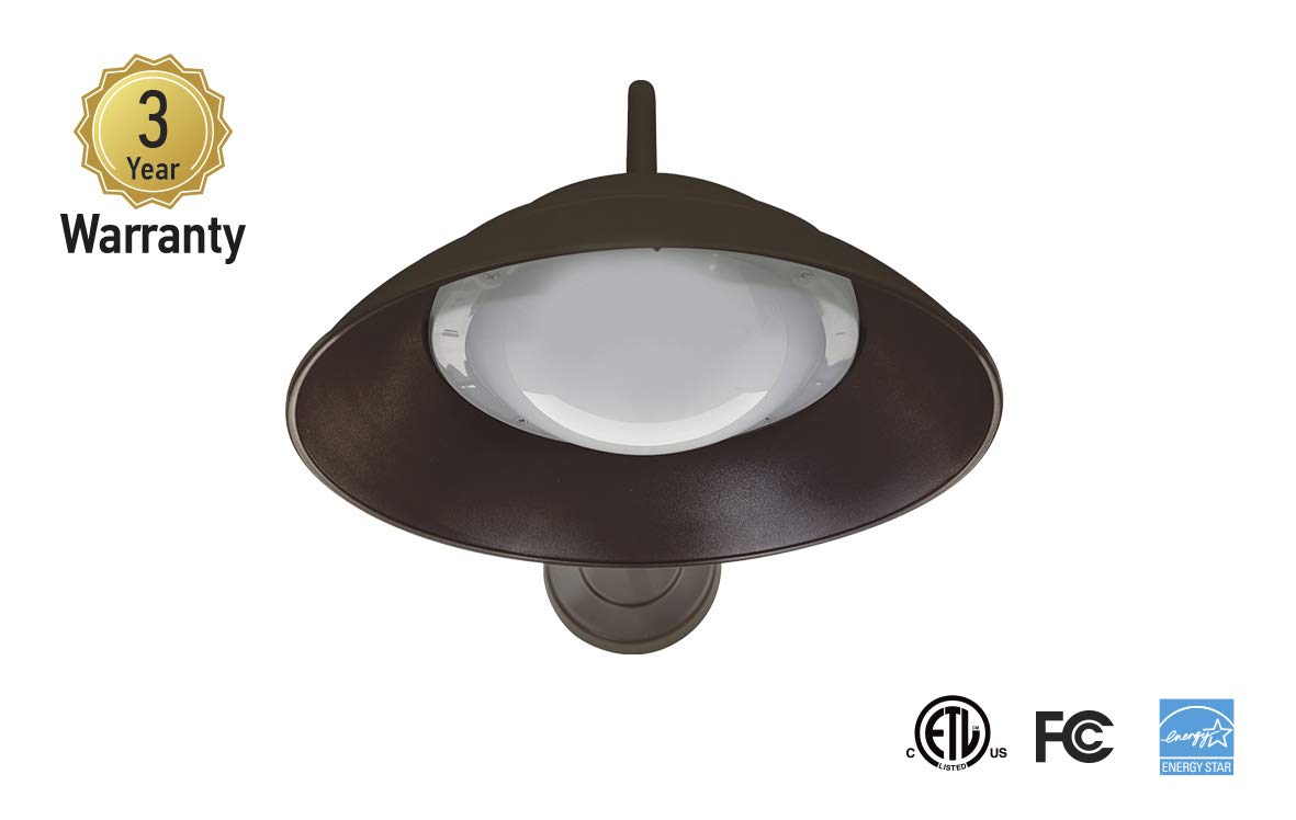 ASD LED Gooseneck Light 10" 30W with Photocell 5000K Bronze