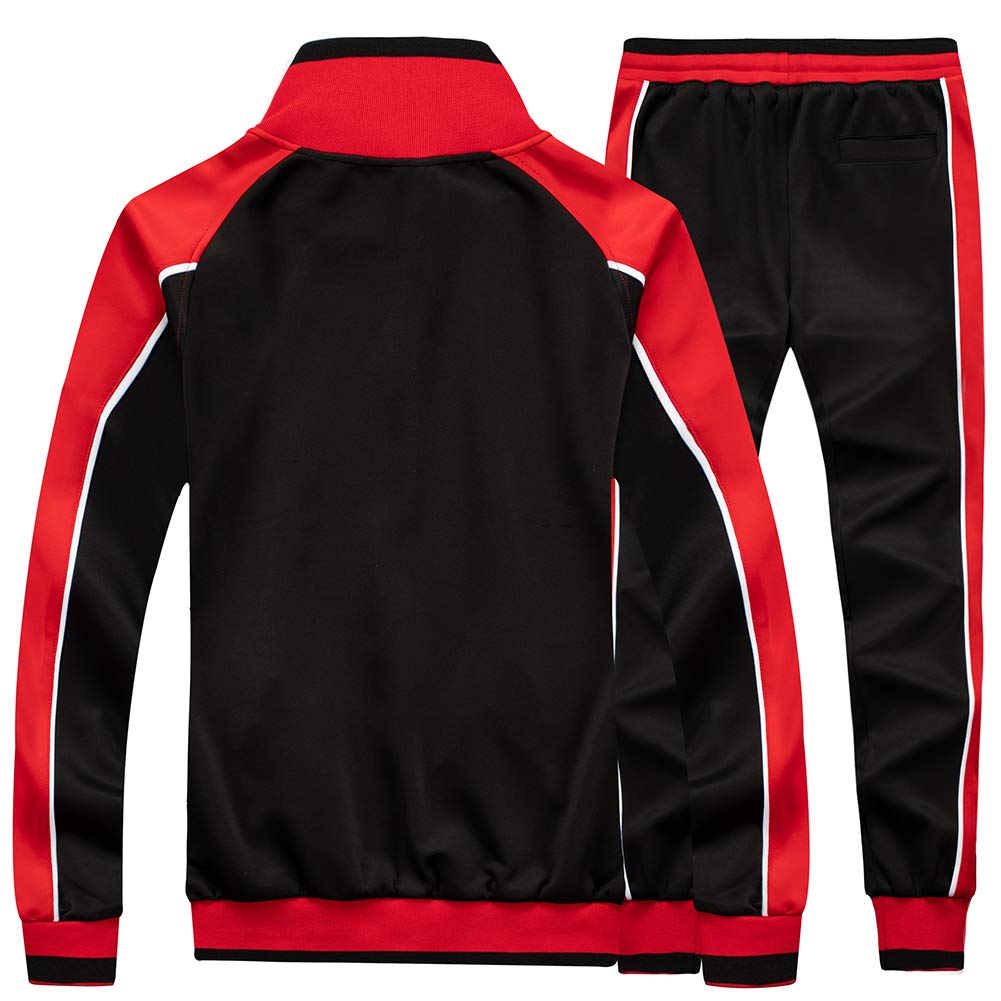 AOTORR Men's Sweat Suit Set Casual Full Zip Running Athletic Long Sleeve Tracksuit Armygreen L