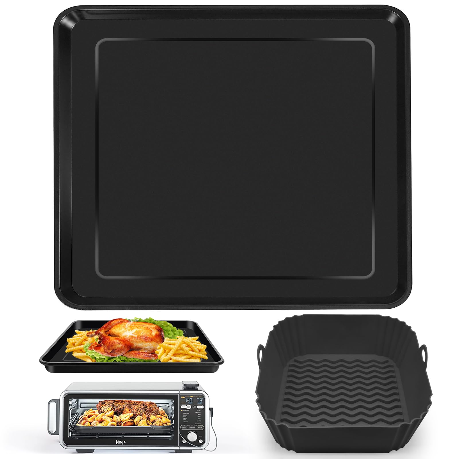 Air Fryer Grill Pan for Ninja Foodi DT251 DT201 DT200 Digital Air Fryer Countertop Oven, 13.6*11.6'' Air Fryer Grill Plate Crisper Plate Accessories