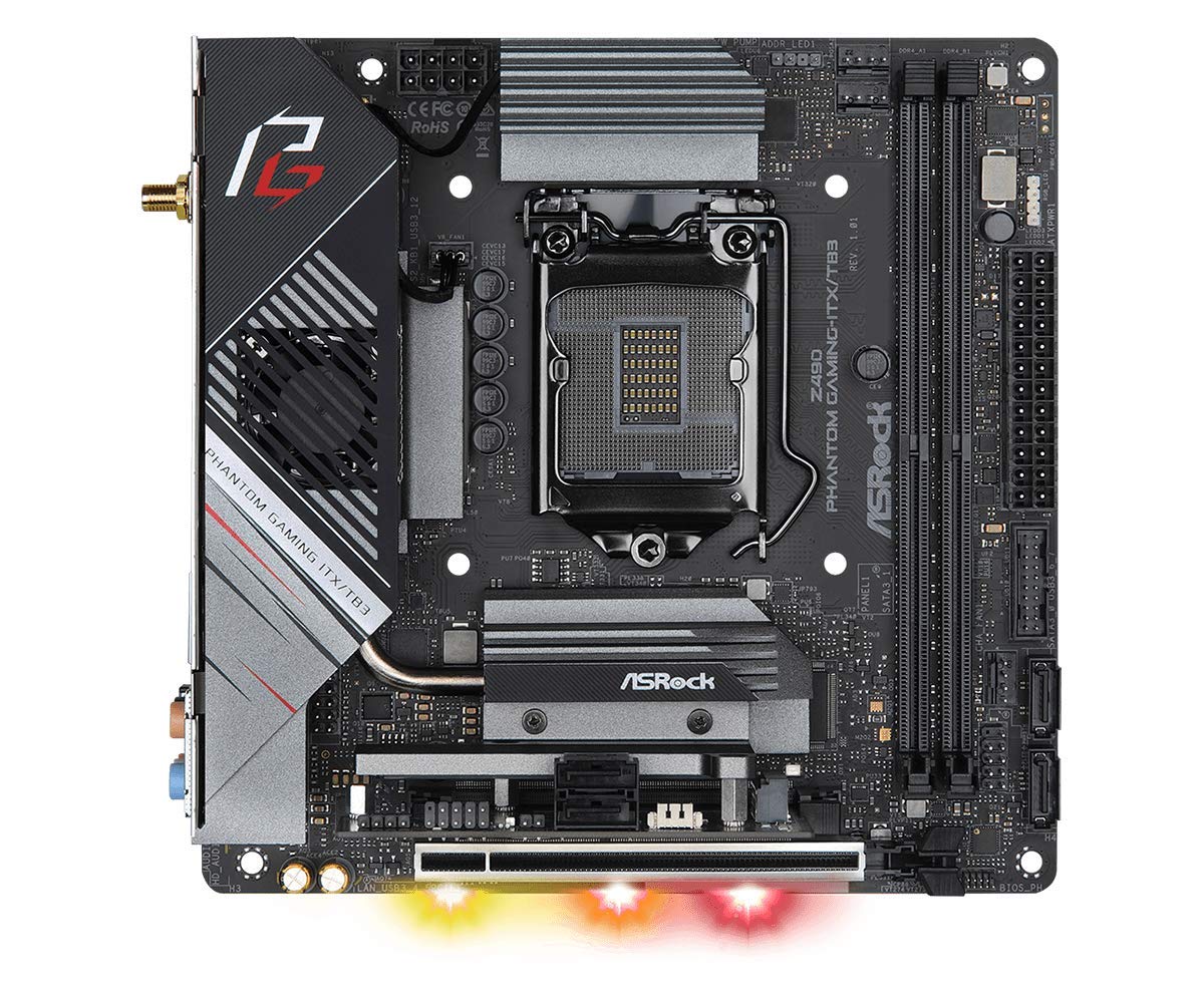 Asrock Z490 Phantom Gaming ITX/TB3 Supports 10 th Gen and Future Generation Intel Core Motherboard Processors (Socket 1200), Model Number: Z490 Phantom Gaming-ITX/TB3