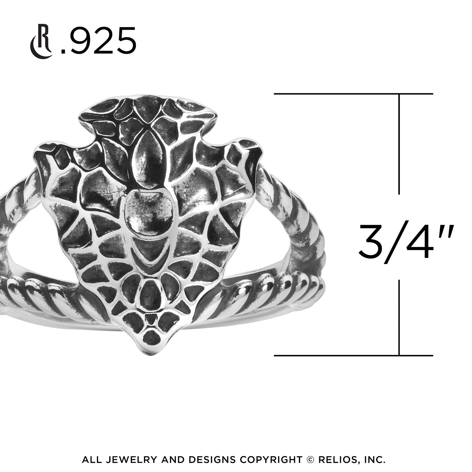 American West Sterling Silver Textured Arrowhead Twisted Rope Split Shank Ring Size 13