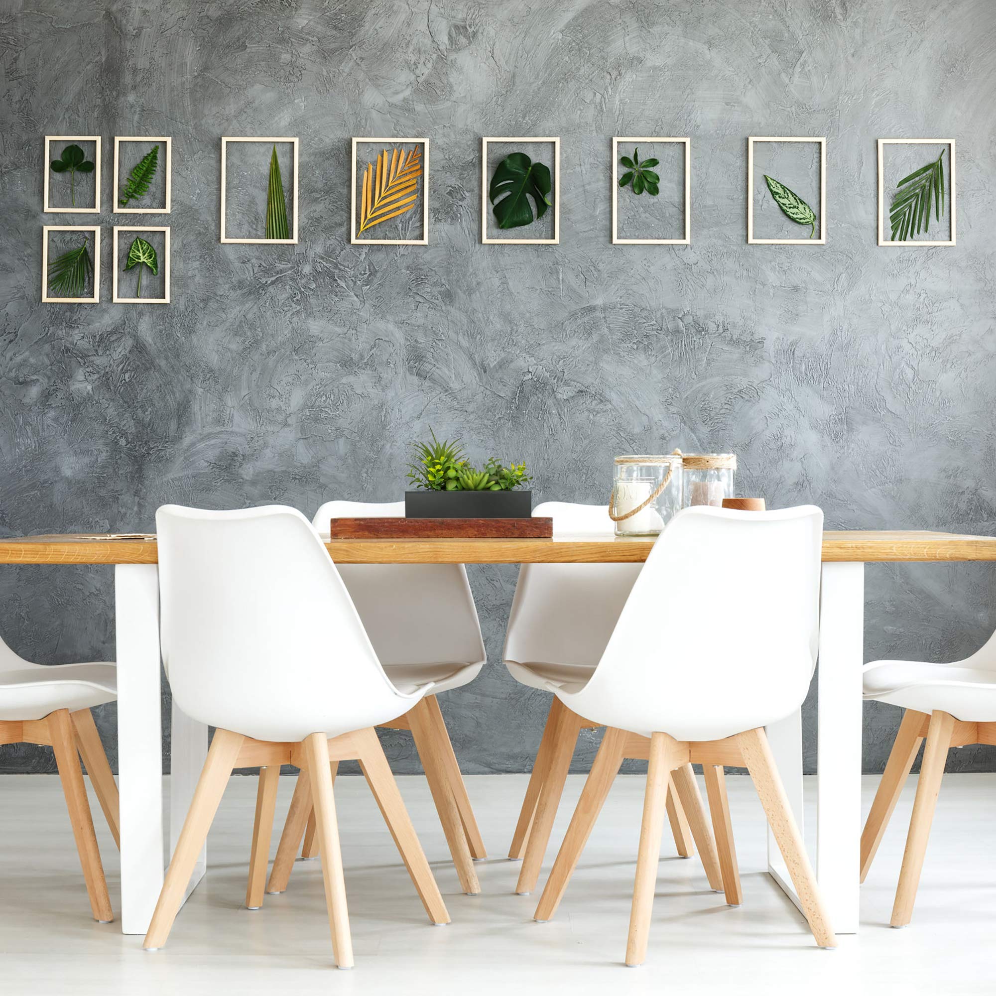 ARTHEMES Green Artificial Succulent Plants in Rectangular Wooden Frame, Faux Succulents Arrangement for Desk Decor | Fake Plants for Bedroom Aesthetic