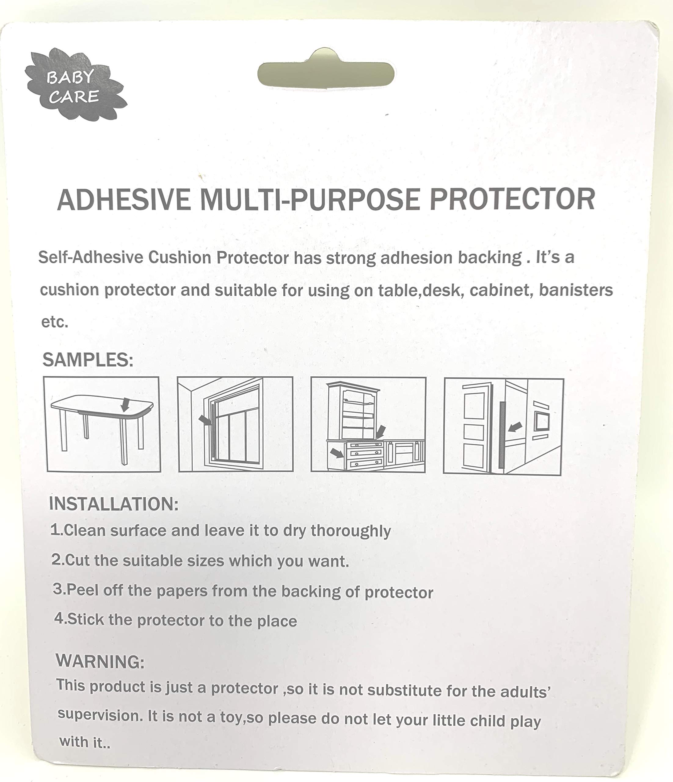 Baby Proofing Foam Cushion Tape Edge Protector, Extra Long Roll, BPA Free, Accessory, Toddler Safety, Bumper, Corner Guard, Furniture, Accident, Table, Desk, Cabinets, Child, Soft Adhesive Padding