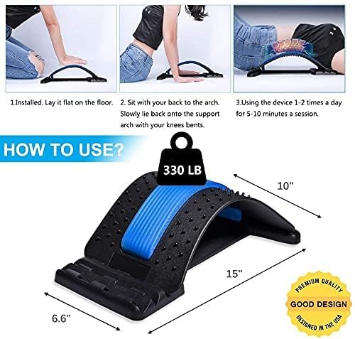Back Stretcher / Cracker, Spine Board, Multi-Level Back Massager Lumbar, Pain Relief Device for Herniated Disc, Sciatica, Scoliosis, Lower and Upper Back Stretcher Support