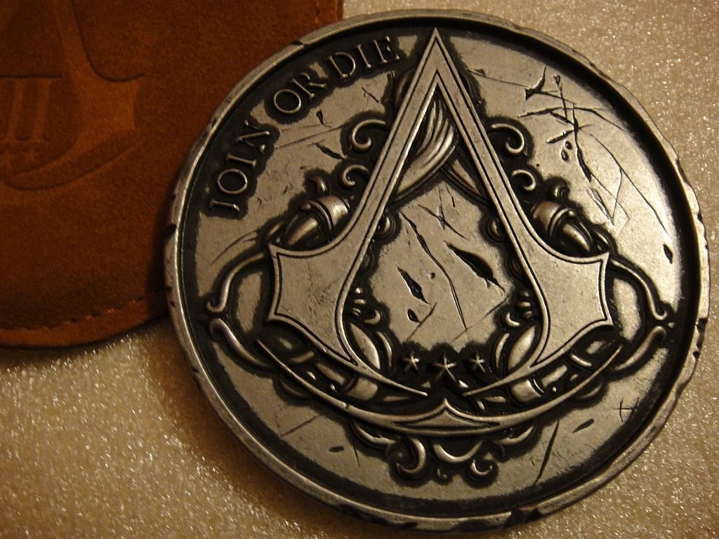 Assassins Creed III 3 Join Or Die Medallion Coin from Limited Freedom Edition with Original Pouch