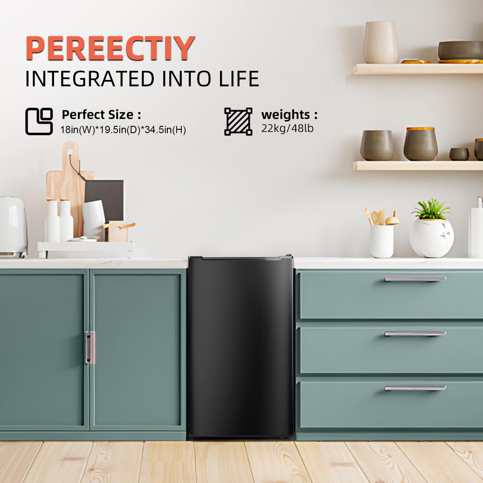 Black Upright freezer 3.6 Cu.ft, Compact Mini Freezer with Reversible Door, 3 Adjustable Thermostat, Quiet Stand Up Freezer for Apartment/Bedroom