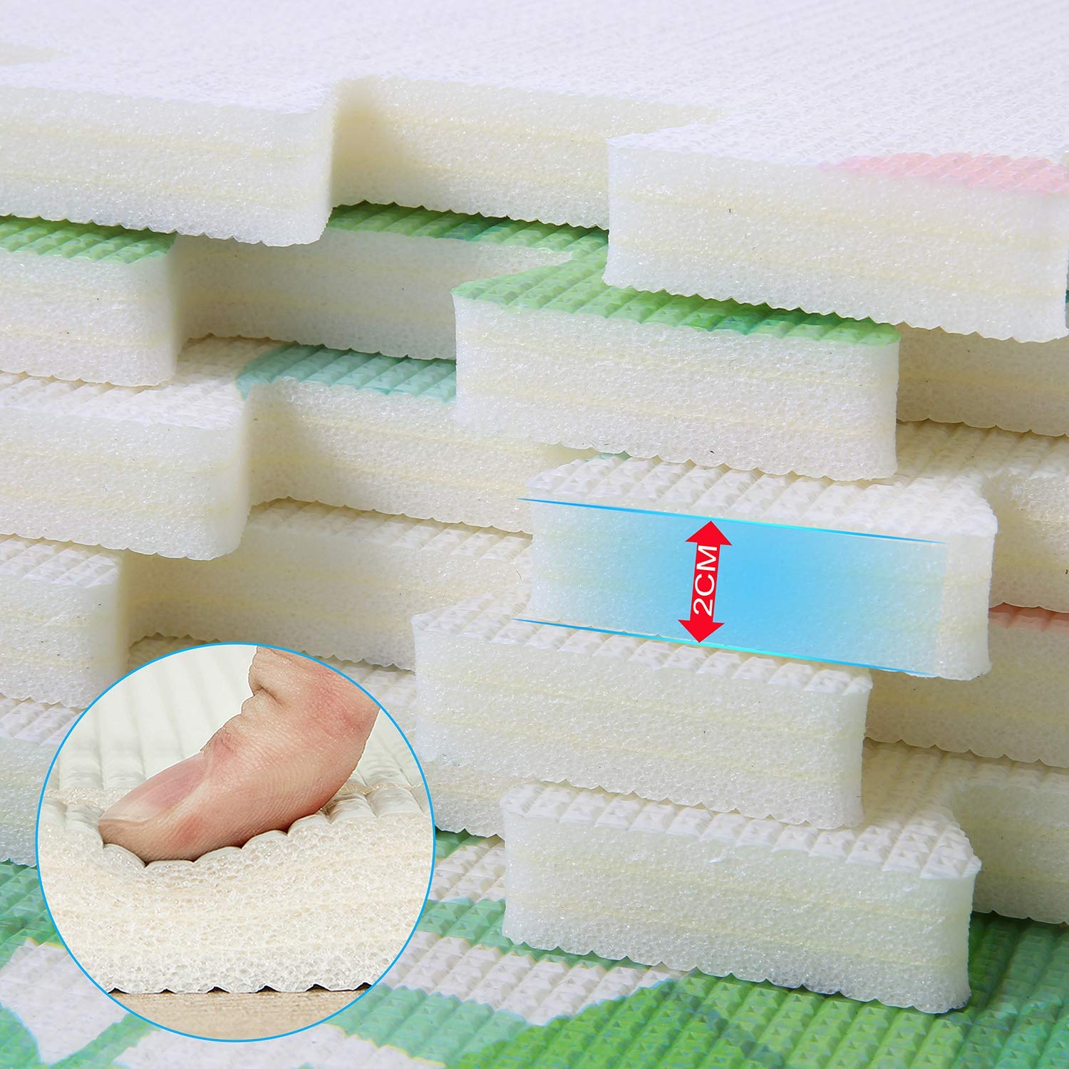 Baby Puzzle Play Mat Portable Splicing Crawling Mat Waterproof Extra Thick Foam Playmat Non-Slip Durable Rebound Puzzle Mat Play Mat for Infants, Toddlers, Kids