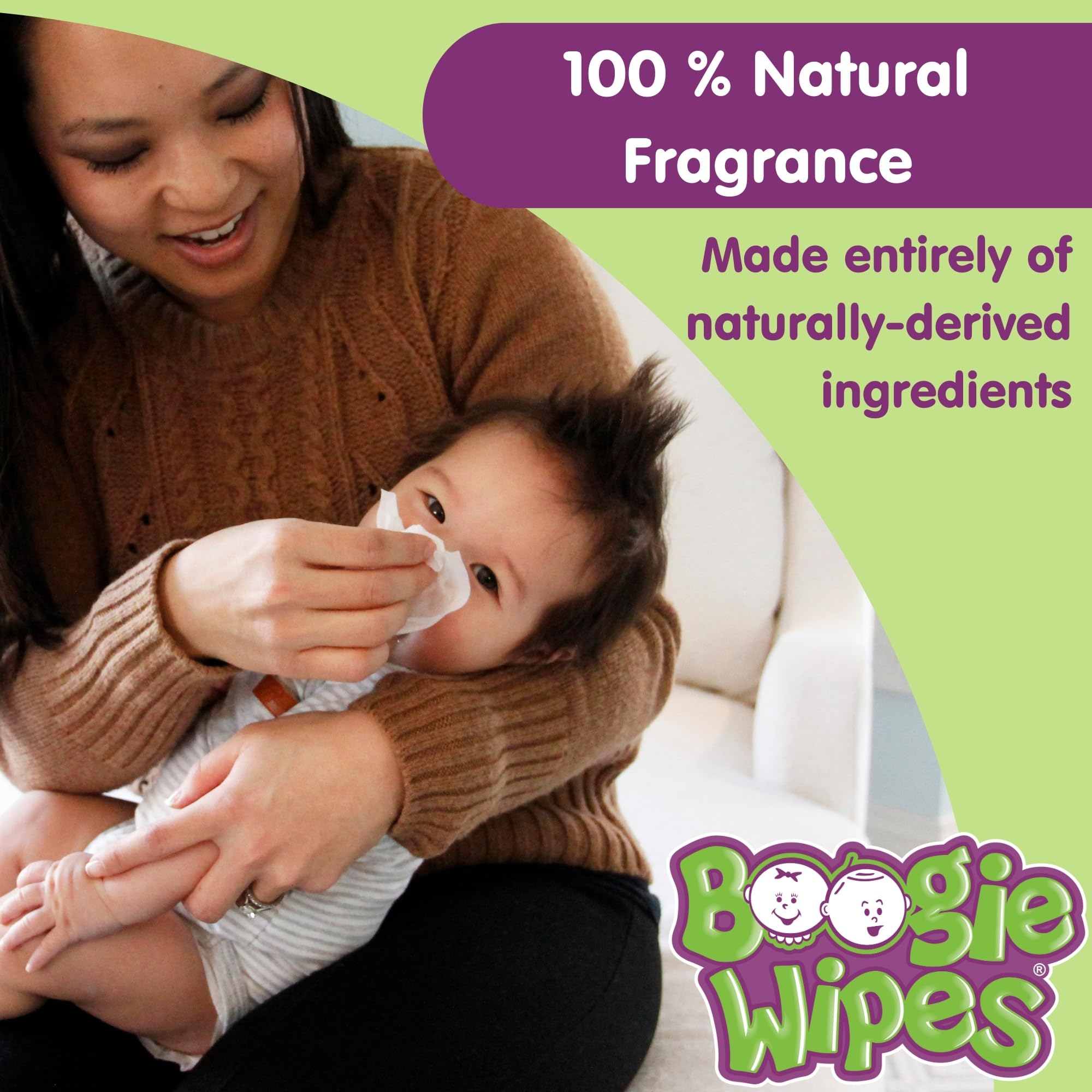 Saline Nose Wipes by Boogie, for Baby & Kids, Face, Hand & Body, FSA/HSA Eligible, Made with Vitamin E, Aloe, and Natural Saline, Fresh Scent, 30 Count (Pack of 12)