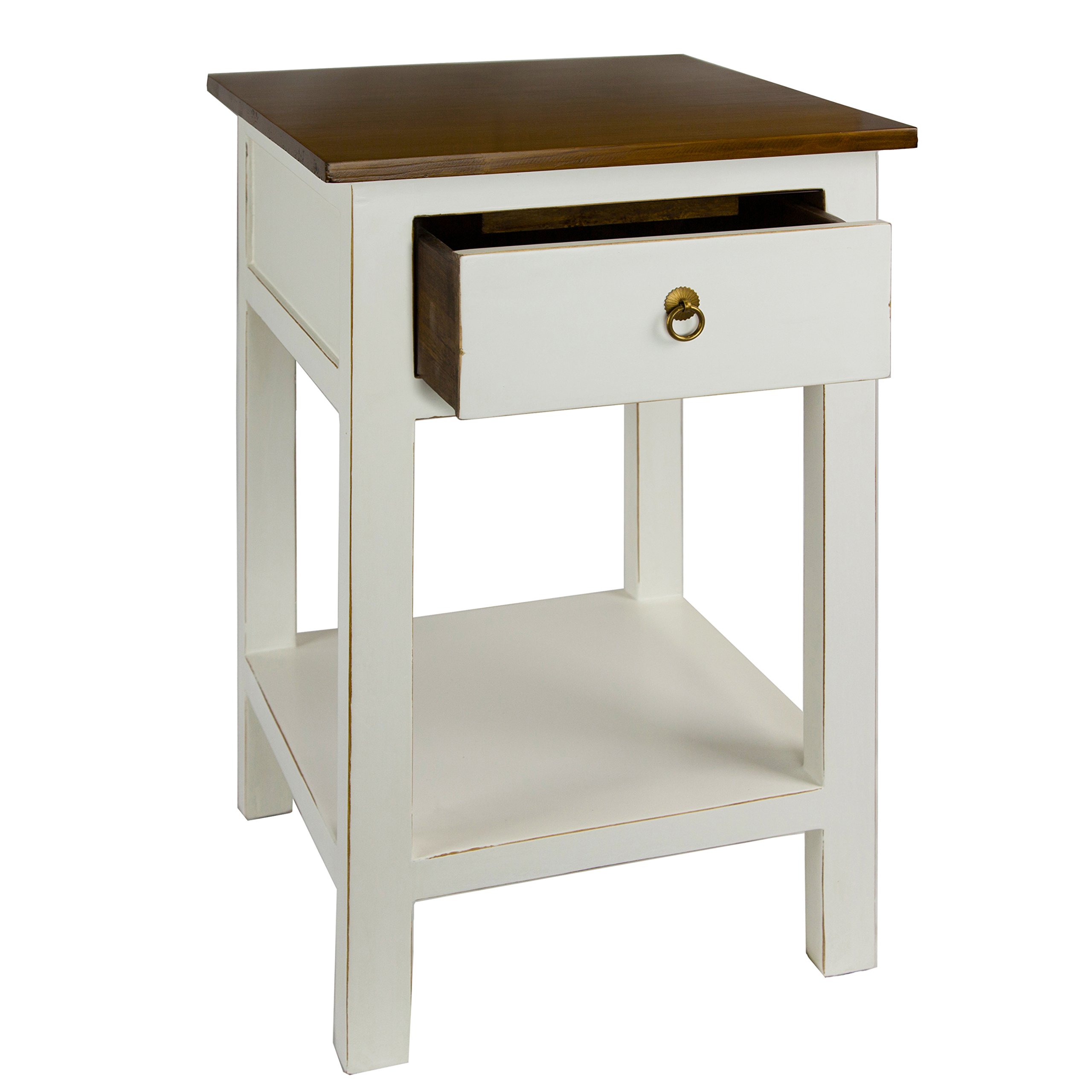Antique Revival Anko Accent Side Table, White