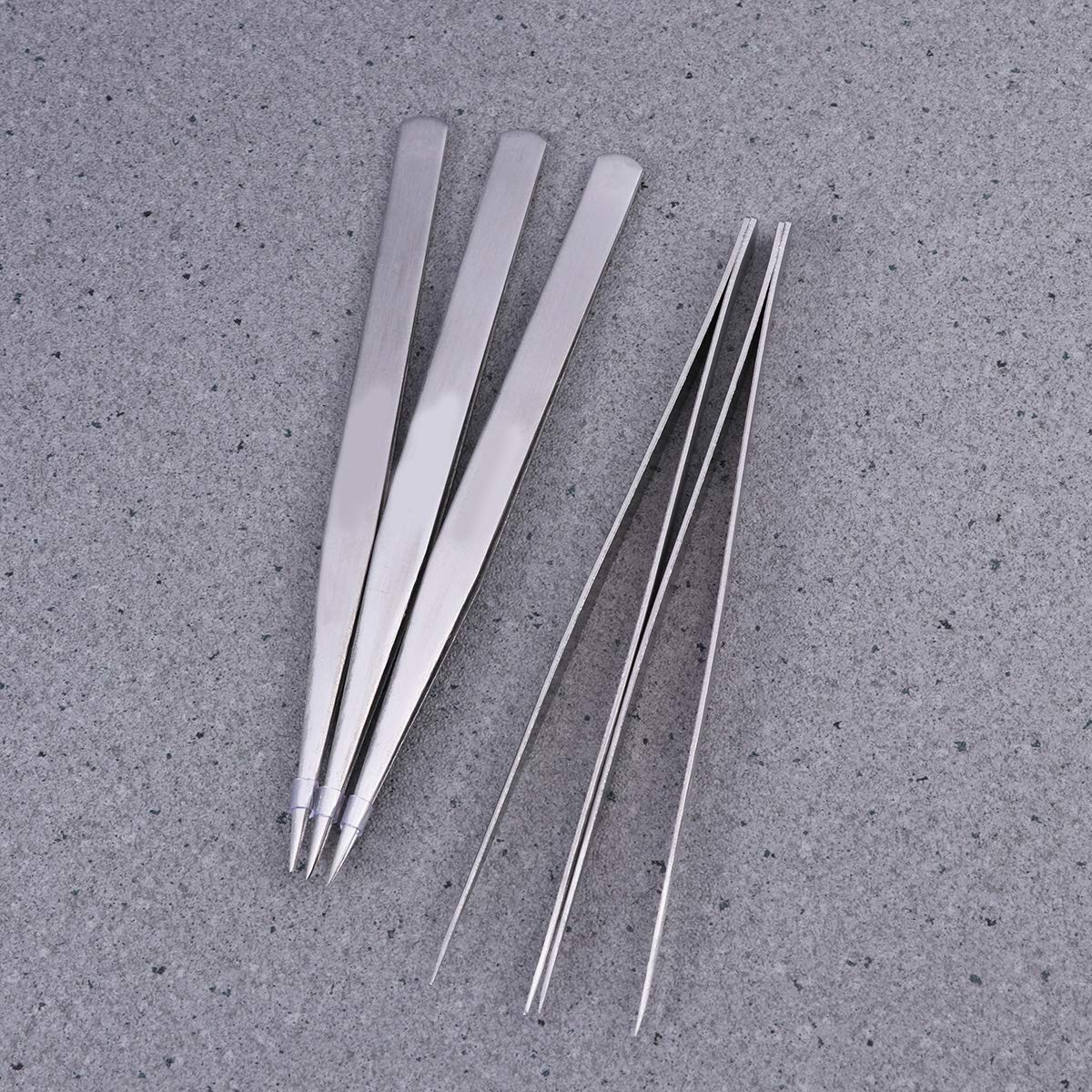 Artibetter 10PC Pointed Stainless Steel Tip Straight Tweezers,Fine Angled Removal for Profissional Grafting Eyelash Extension False Eyelash Nail Art Electionics Medical