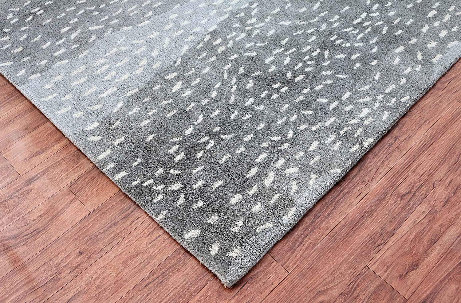 Antelope Rug Grey tuft Rug Wool Rug 8x10 Handmade in India Area Rug for Living Room