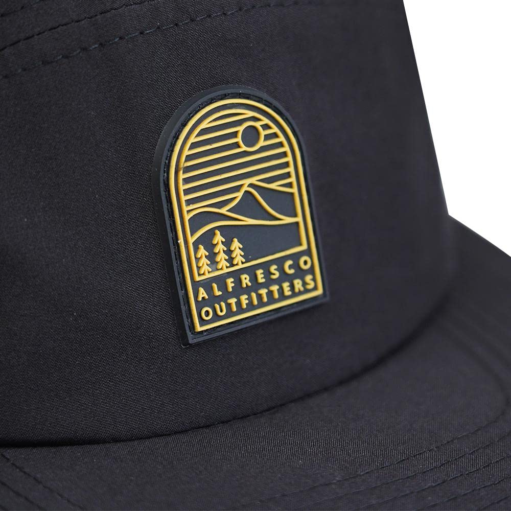 Alfresco Outfitters Camping Hat 5 Panel Running Hats Quick Dry Camp Gear Nylon Runner Caps Men & Women Hiking Cap Black