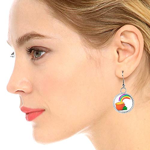 Arthwick Store Rainbow with Pot of Gold and Shamrock Earrings