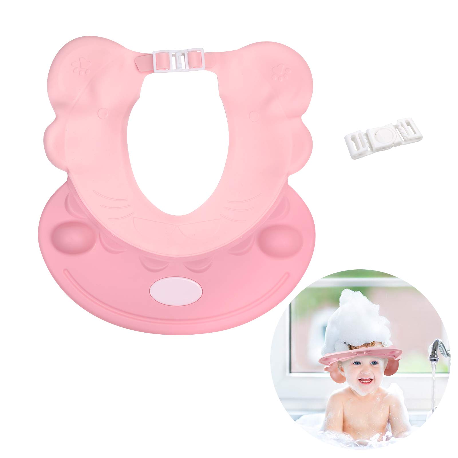 Baby Shower Cap KATOOM Shampoo Shower Cap Bathing Protector Wash Hair Shield Adjustable Visor Hat with Ear Protection for Toddler Kids Children