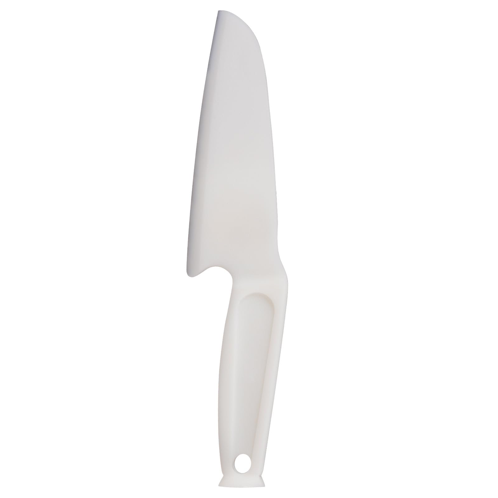 Nylon Knife Safe for Kids, Professional Lettuce Knife for Real Cooking, 428ā/220ā Heat-resistant Plastic Knife for Nonstick Pans, Best as Bread Knife etc. (Round-base-White)
